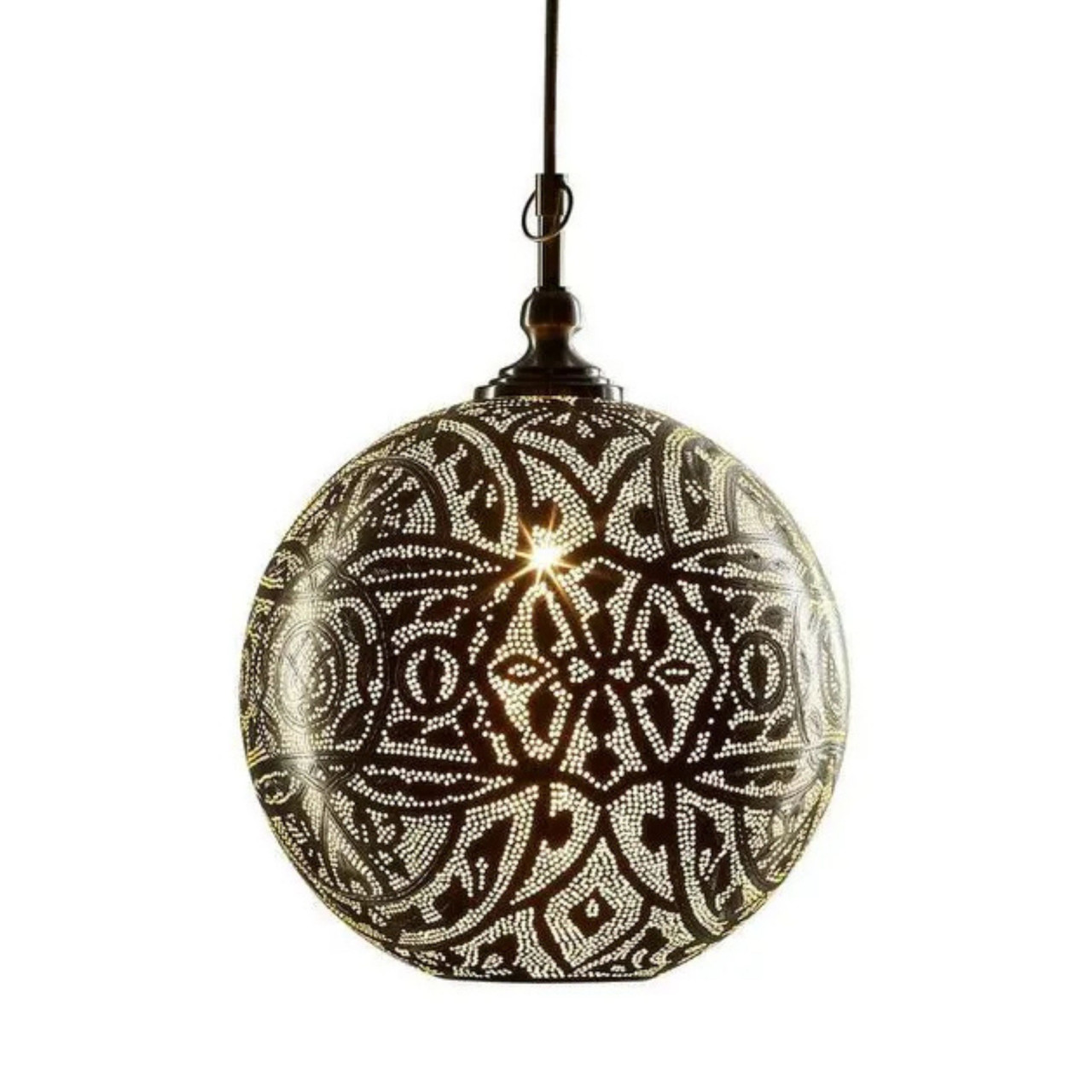 Moroccan Silver Ball Pendant Lamp - Zest Lighting