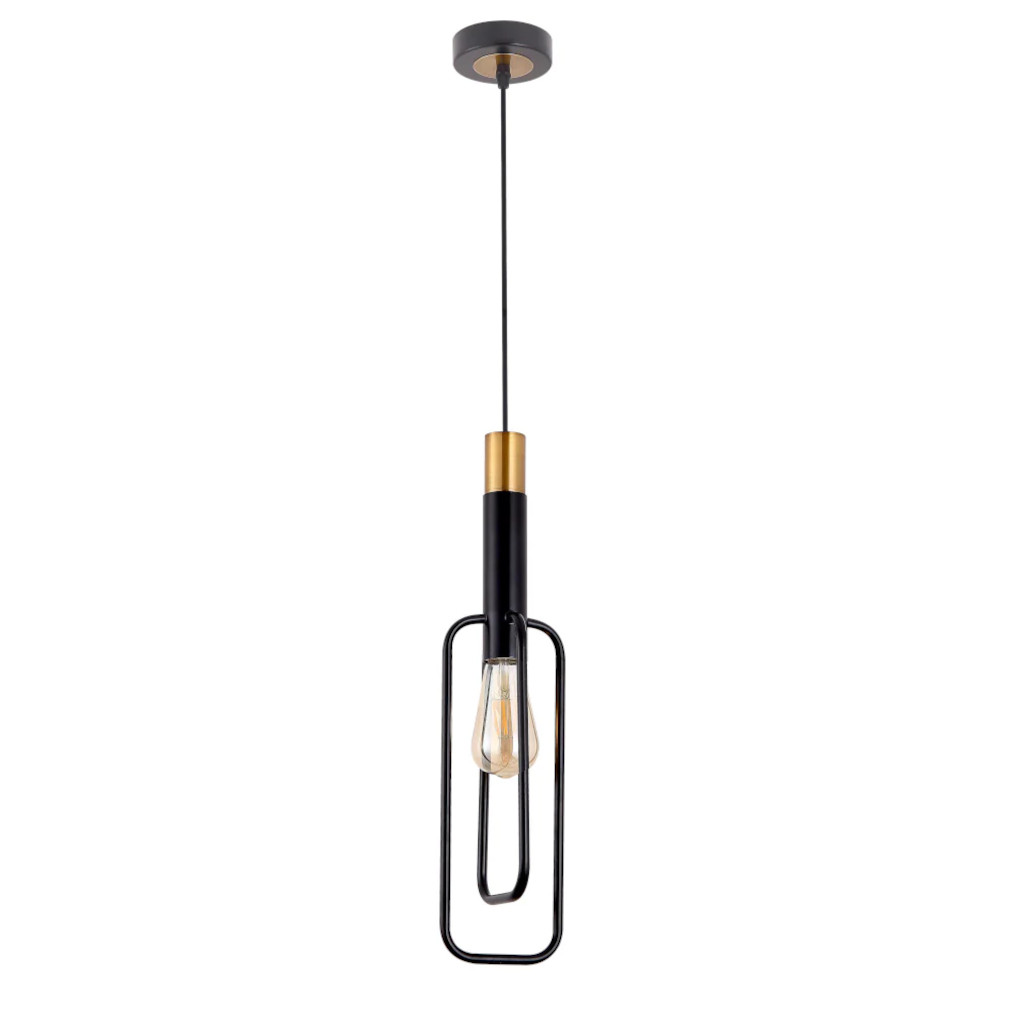 Black Gold Square Frame Pendant - Zest Lighting