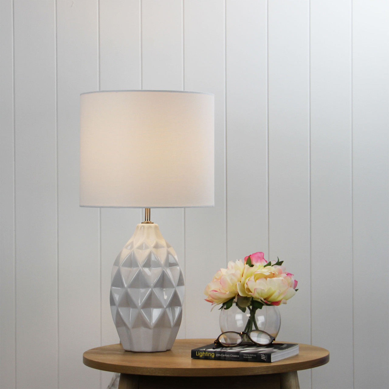Jeremiah Glossy Ivory Table Lamp - Zest Lighting