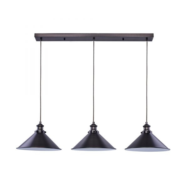Three Cone Pendant Light 3 Way Metal Hanging Ceiling Pendant Lamp