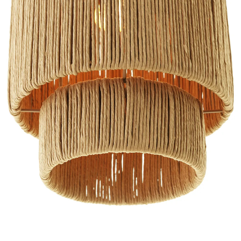 Vigan Natural Paper Rope Long Pendant - Zest Lighting