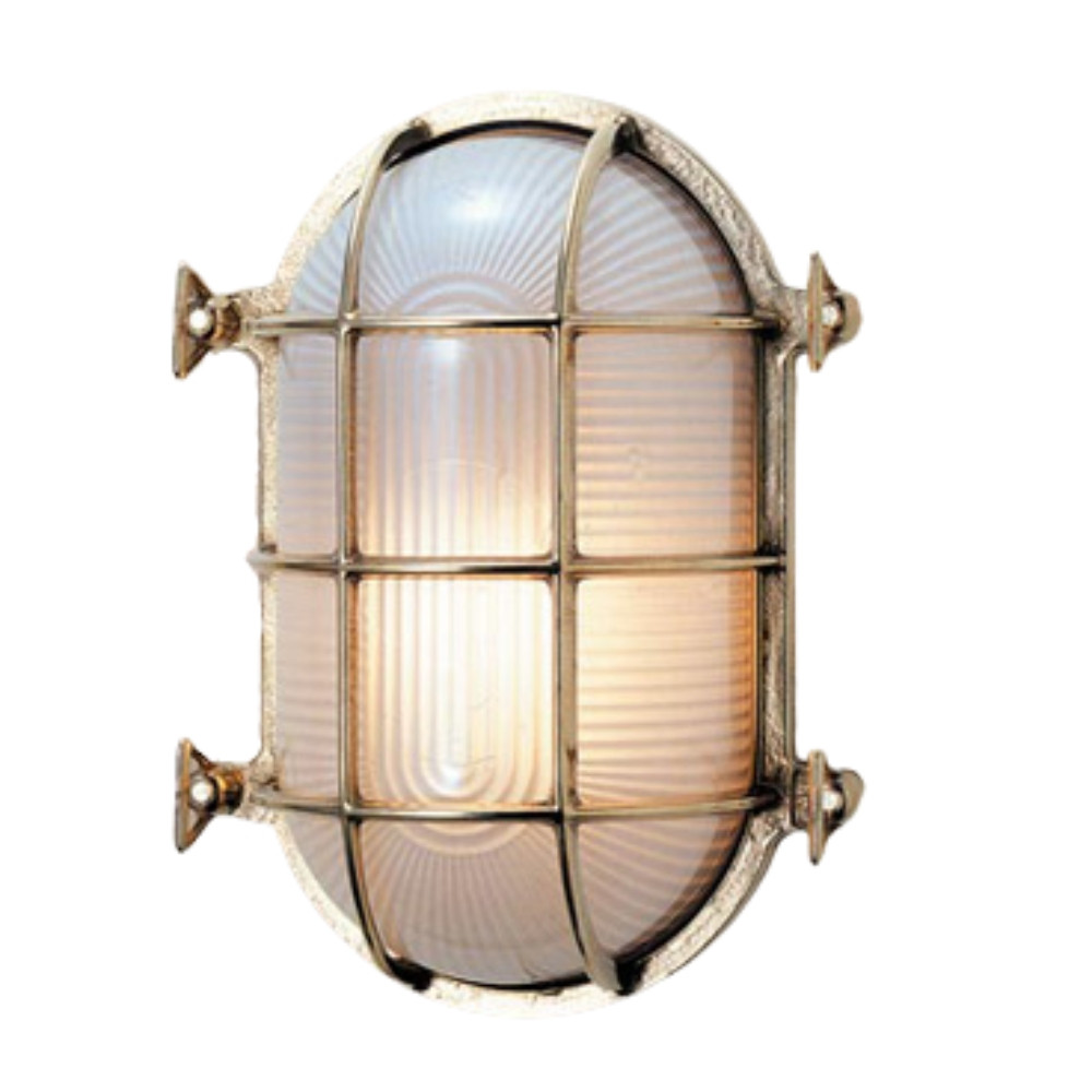 Mornington Brass Oval Outdoor Bunker Wall Light - Zest Lighting