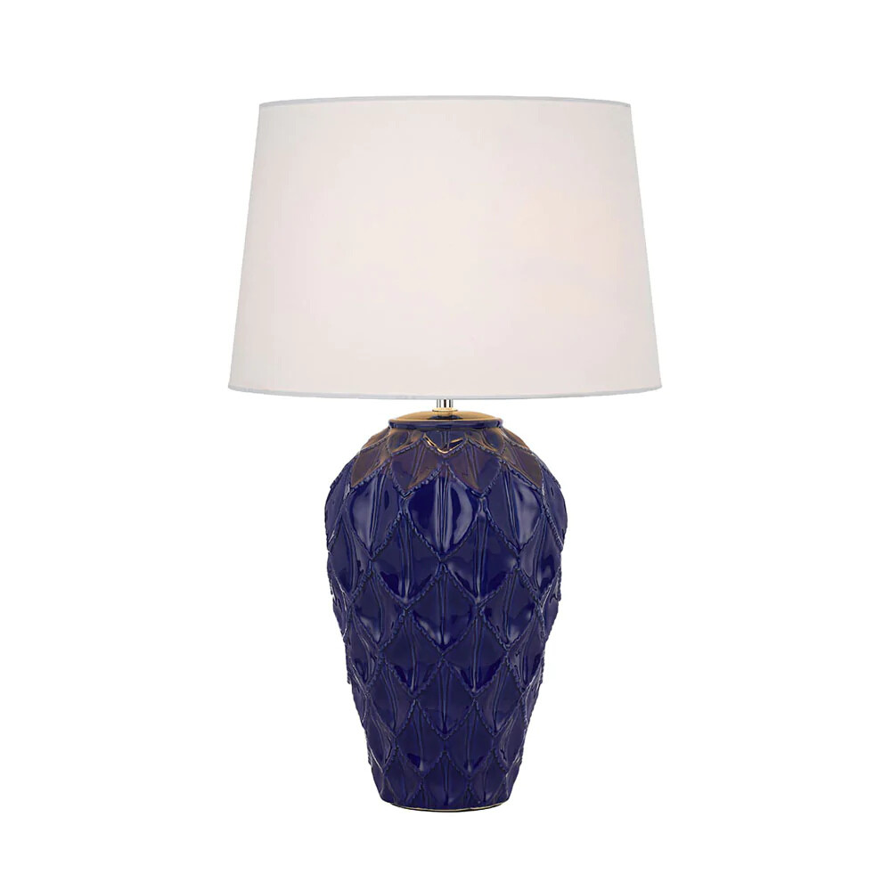 Madeline Gloss Blue Ceramic Table Lamp - Zest Lighting