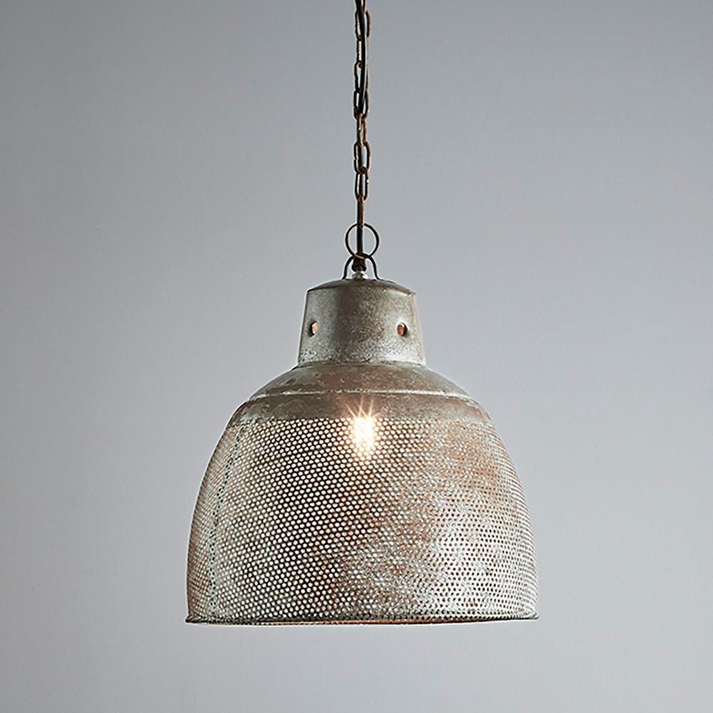 Zircon Perforated Zinc Dome Pendant Light - Zest Lighting