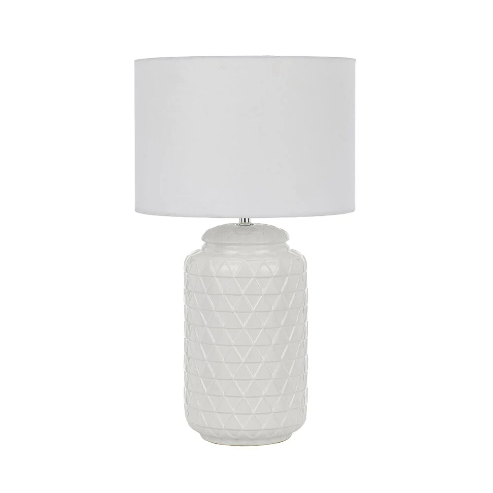 Smith White Ceramic Table Lamp - Zest Lighting