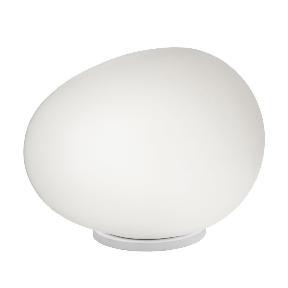 Milky White Hand-Blown Irregular Orb Glass Table Lamp