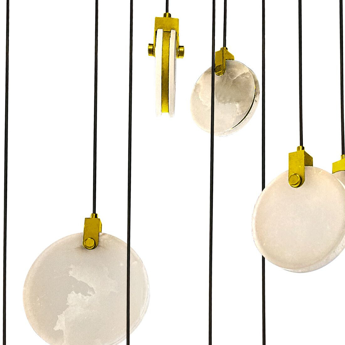 Pauline 12 Gold Falling Lights Cluster Pendant