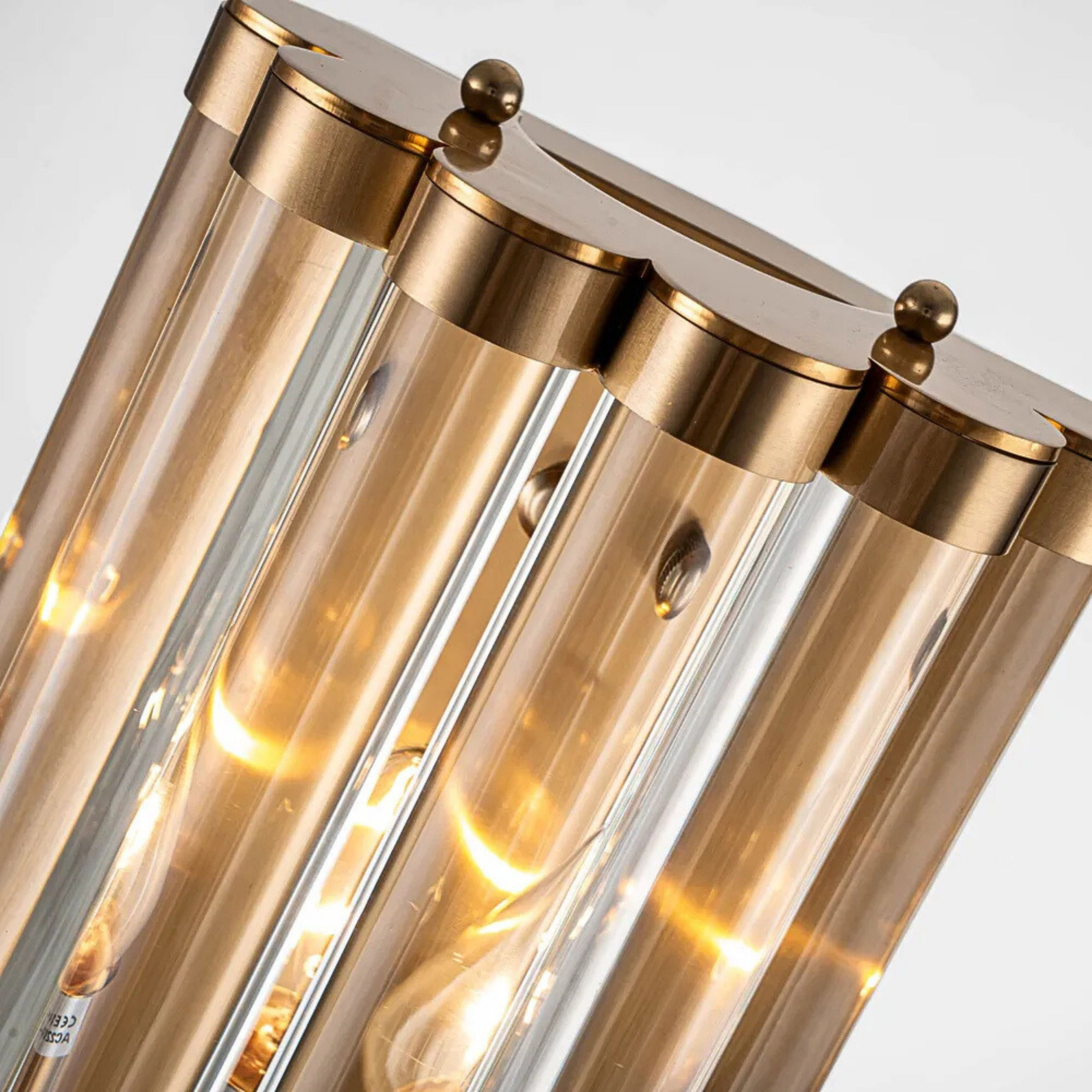 Koa Brass Vertical Glass Rods Wall Light - Zest Lighting
