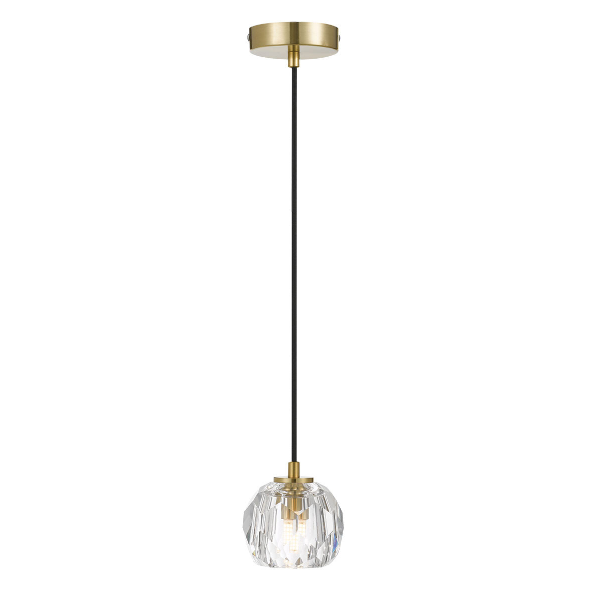 Zara Prism Sphere Crystal Antique Gold Pendant Light - Zest Lighting