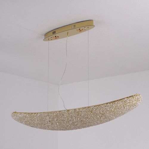 Silica Golden Crystal Arched LED Pendant Light - Zest Lighting