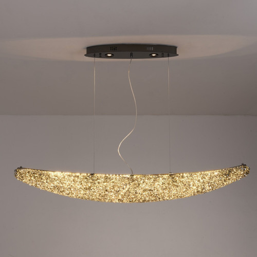 Silica Black Crystal Arched LED Pendant Light - Zest Lighting