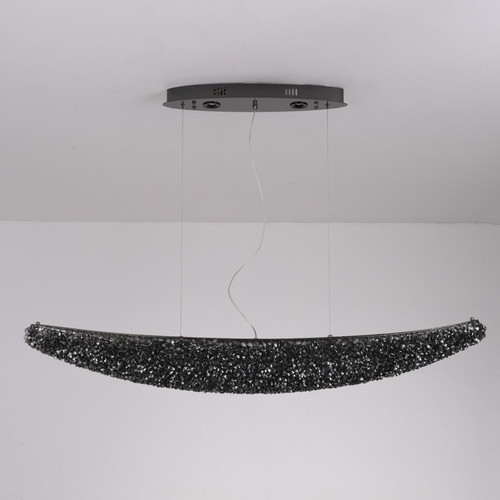Silica Black Crystal Arched LED Pendant Light - Zest Lighting