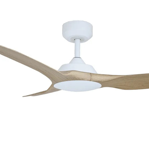 Raven RWS 64" Smart DC Ceiling Fan - White & Oak - Zest Lighting
