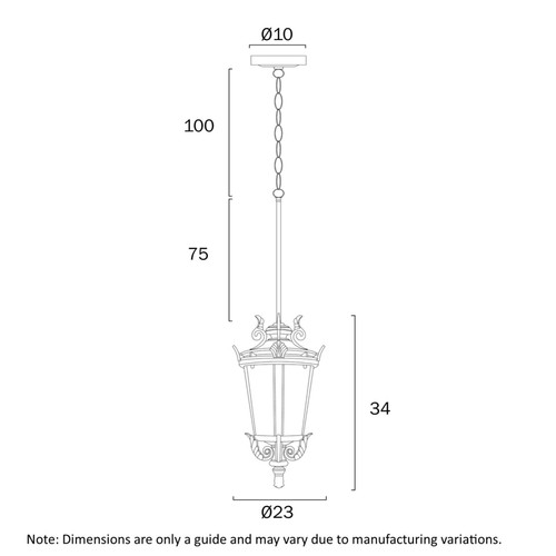 Pacol Bronze Traditional Coach Pendant Light - Zest Lighting