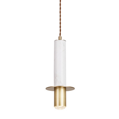 Loco White Brass LED Pendant - Zest Lighting