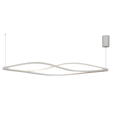 Horizontal Wavy Helix Multi-Light LED Pendant - White