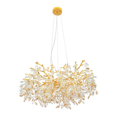 Merida Golden Crystal Statement Pendant Light - Zest Lighting