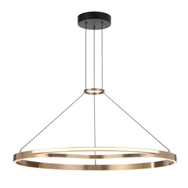Ocala Coffee Gold Ring LED Pendant Light - Zest Lighting