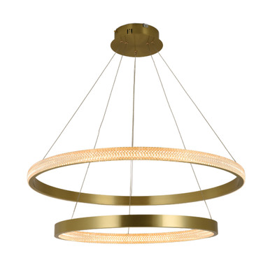 Cirque Gold Two Rings LED Pendant Light - Zest Lighting