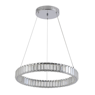 Eon Chrome Glass Ring Tricolour LED Pendant Light - Zest Lighting