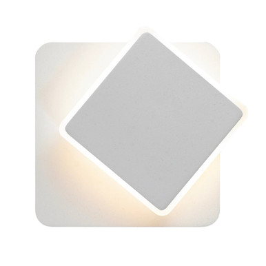 Lusitania White Dimmable LED Rotating Square Wall Light - Zest Lighting
