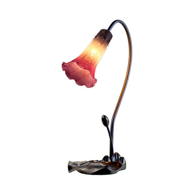 White Magenta Lily Table Lamp - Zest Lighting