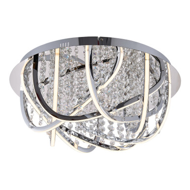 Raleigh Round Chrome RGB LED Statement Ceiling Light with Remote - Zest ...