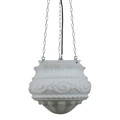 Premier Matt Opal Glass Triple Chain Pendant - Chrome - Zest Lighting