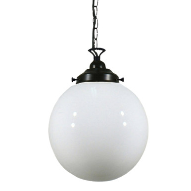 Sphere Gloss Opal Glass Chain Pendant Light - Patina - Zest Lighting