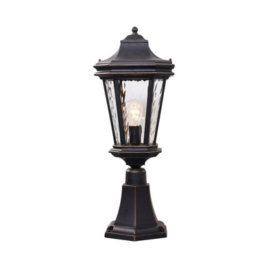 Tilburn IP44 Antique Bronze Pillar Light - Zest Lighting