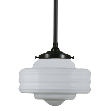 Detroit Matt Opal Glass Rod Pendant - Patina - Zest Lighting