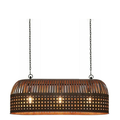 Eshan Rust Long Metal Pendant Light - Zest Lighting