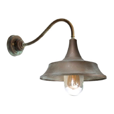 Hobart Solid Aged Brass Classic Wall Light - Zest Lighting