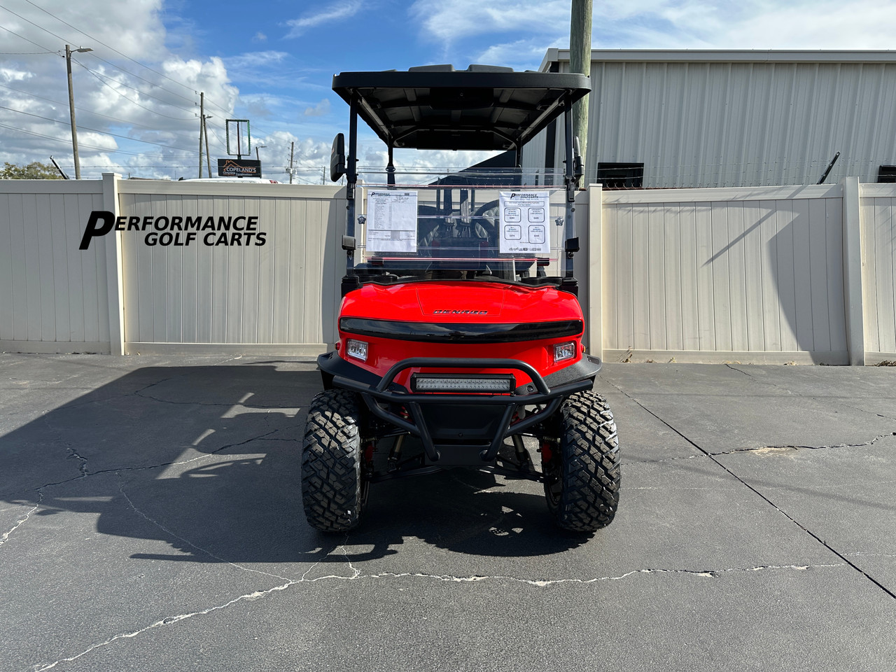 Denago EV Rover XL 6 l 6 Passenger Scarlet Red Lifted Golf Cart ...