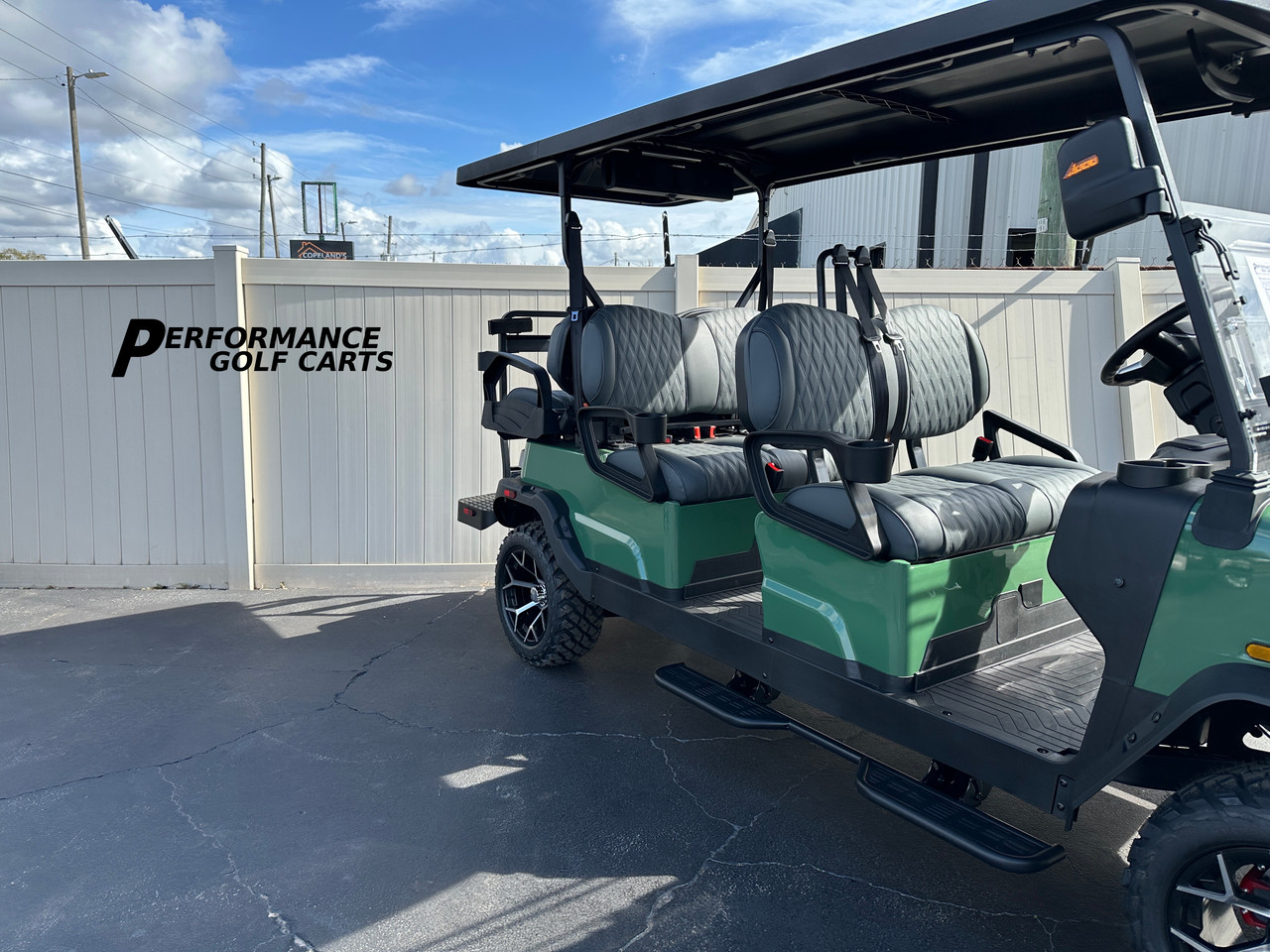 Denago EV Rover XL 6 l 6 Passenger Verdant Green Lifted Golf Cart ...