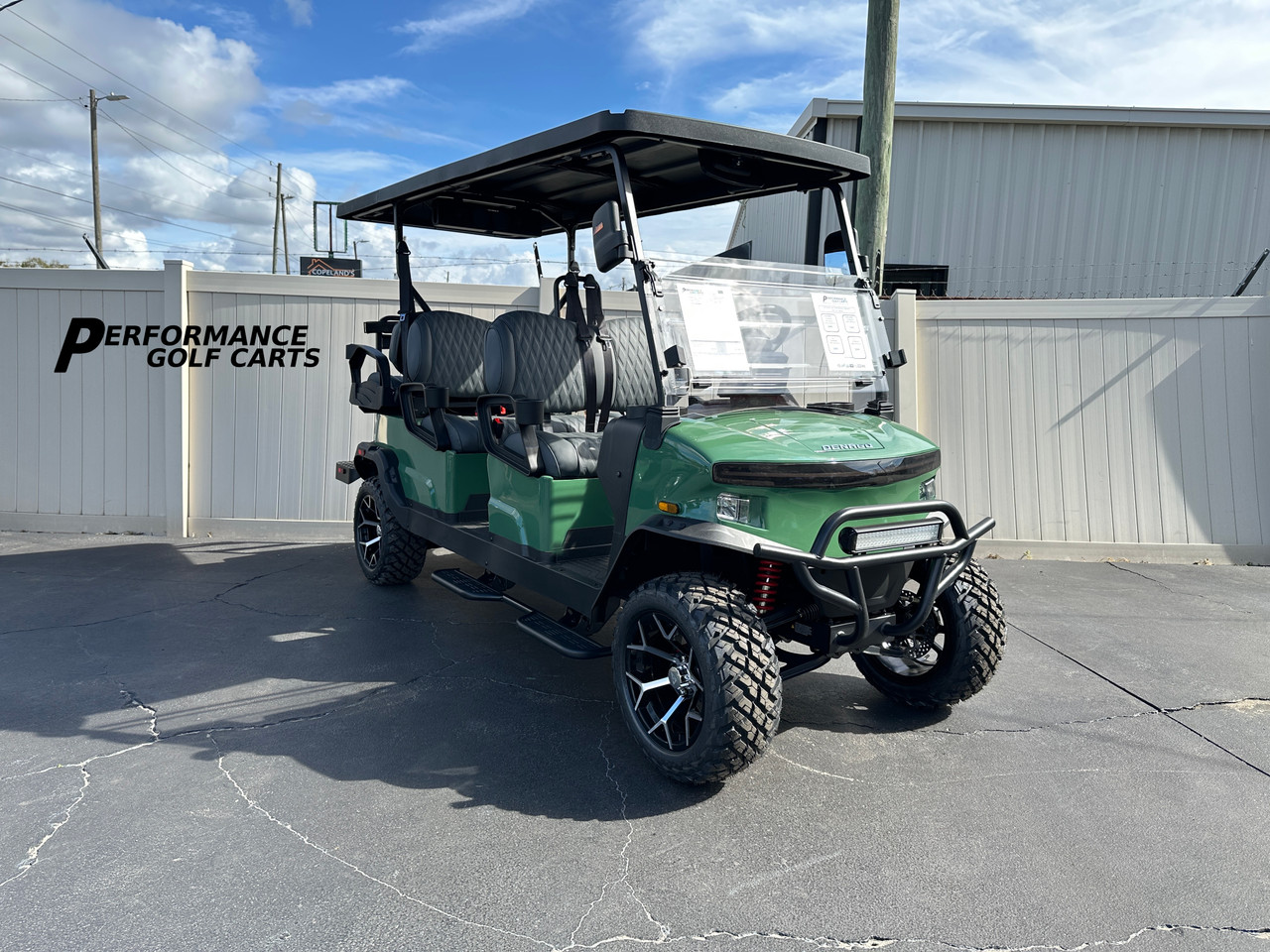 Denago EV Rover XL 6 l 6 Passenger Verdant Green Lifted Golf Cart ...