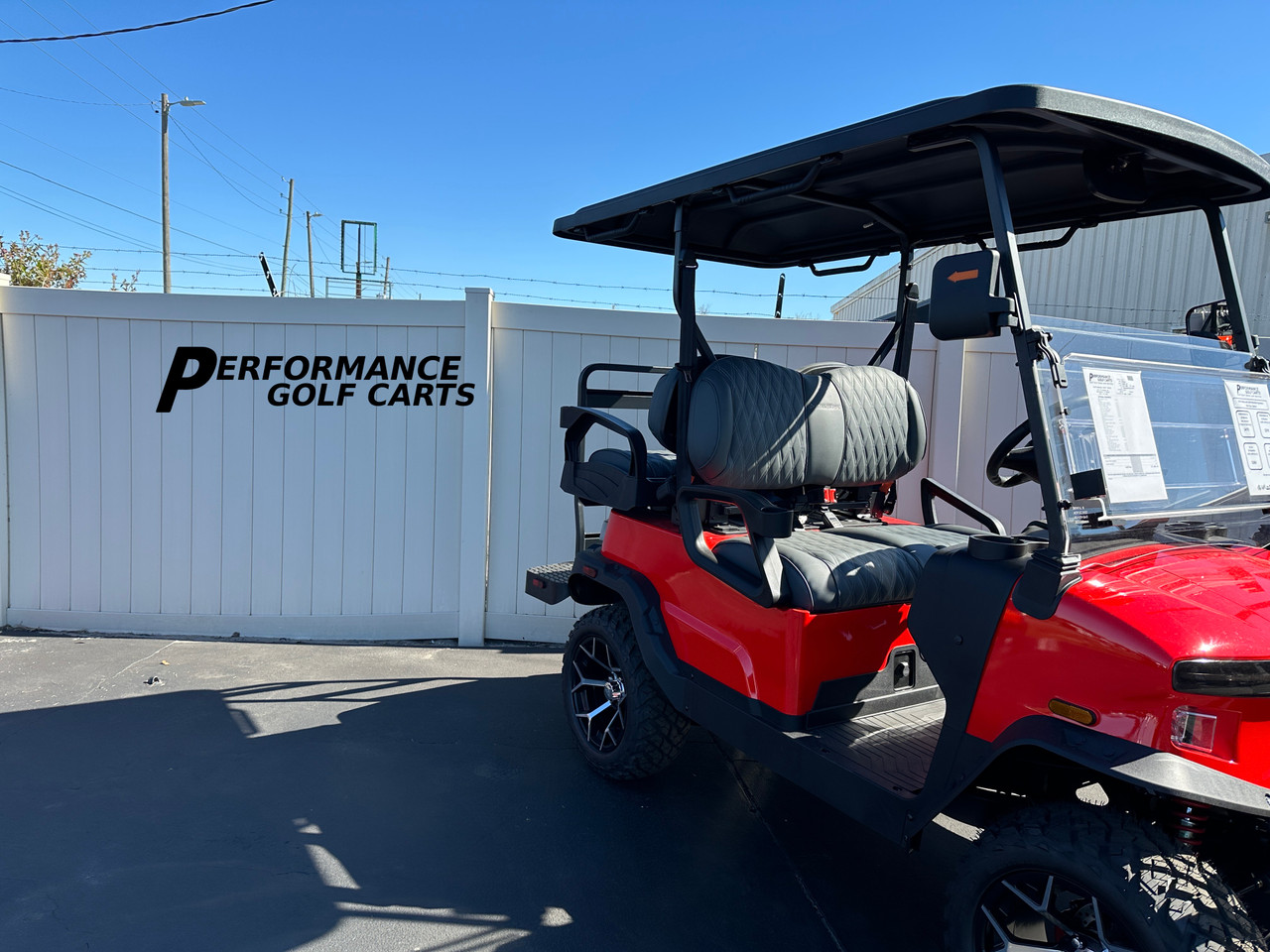 Denago EV Nomad XL 4 Passenger Scarlet (Red) Lifted Golf Cart ...