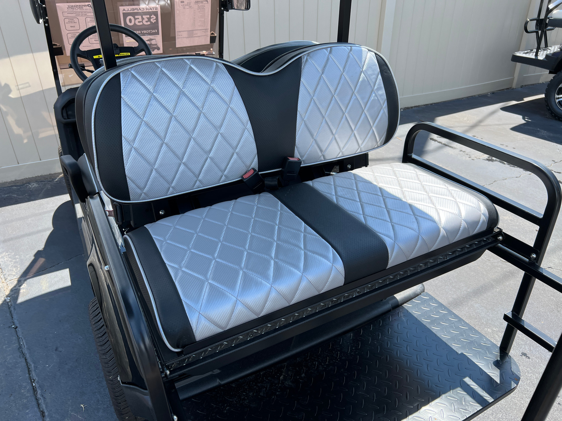Custom Perf Ebony and Carbon Fiber Sliver Golf Cart Seats - Diamond ...