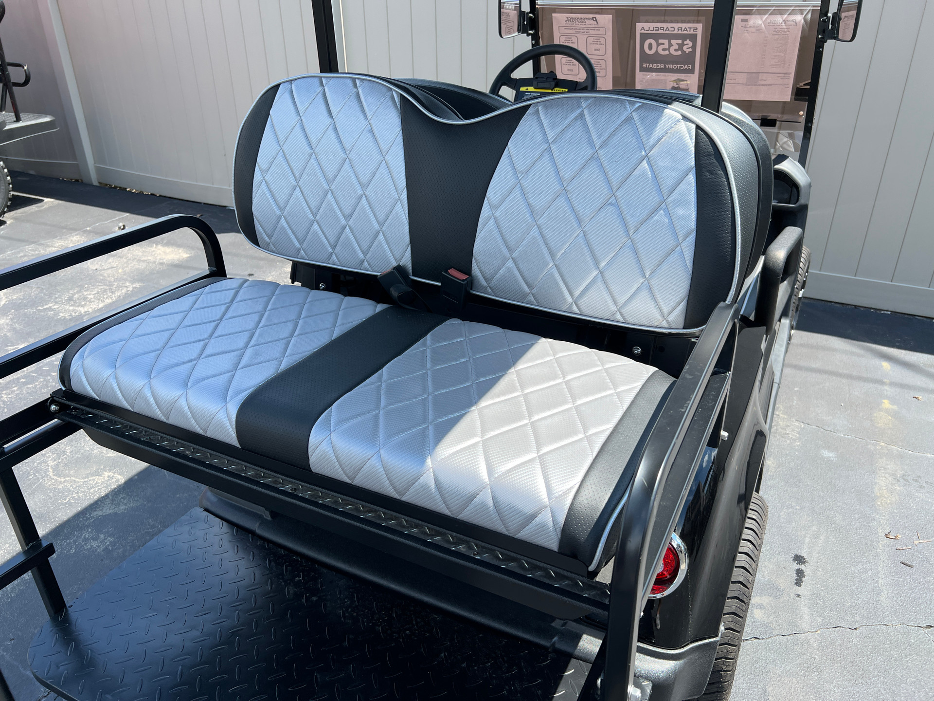Custom Perf Ebony and Carbon Fiber Sliver Golf Cart Seats - Diamond ...