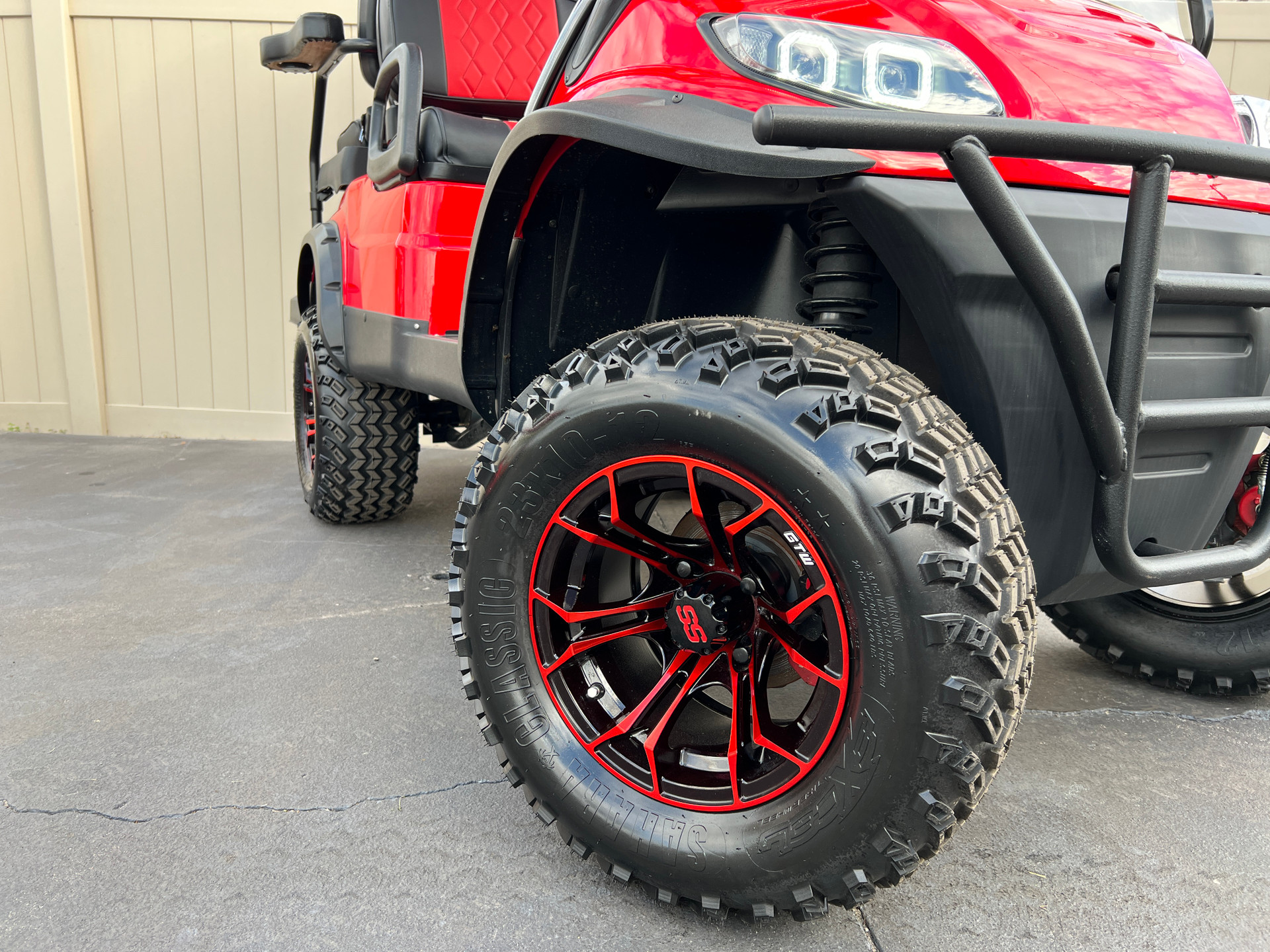 12” Spyder Wheels - Black & Red - Performance Golf Carts