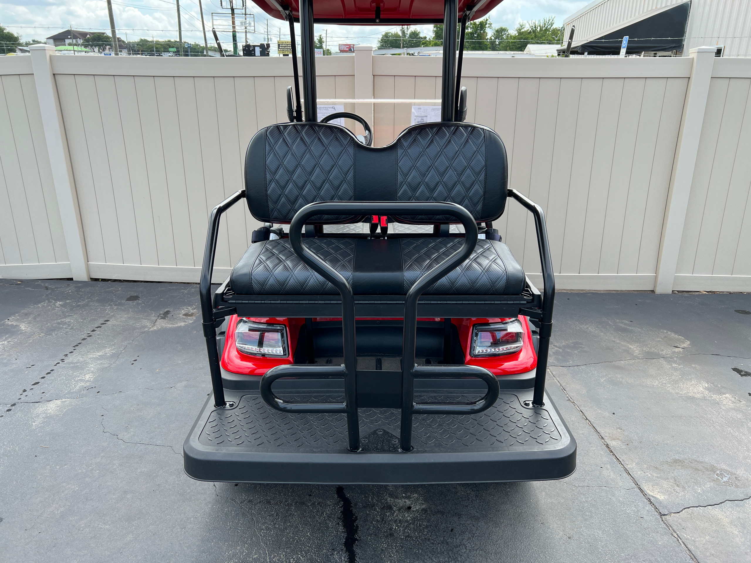 Red ICON i40L Custom Lifted Golf Cart - Performance Golf Carts