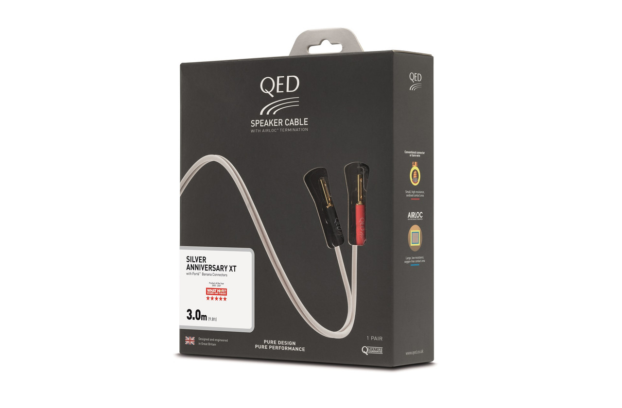 QED Silver Anniversary XT 3m Terminated Pair | Terminated 3m Pair of ...