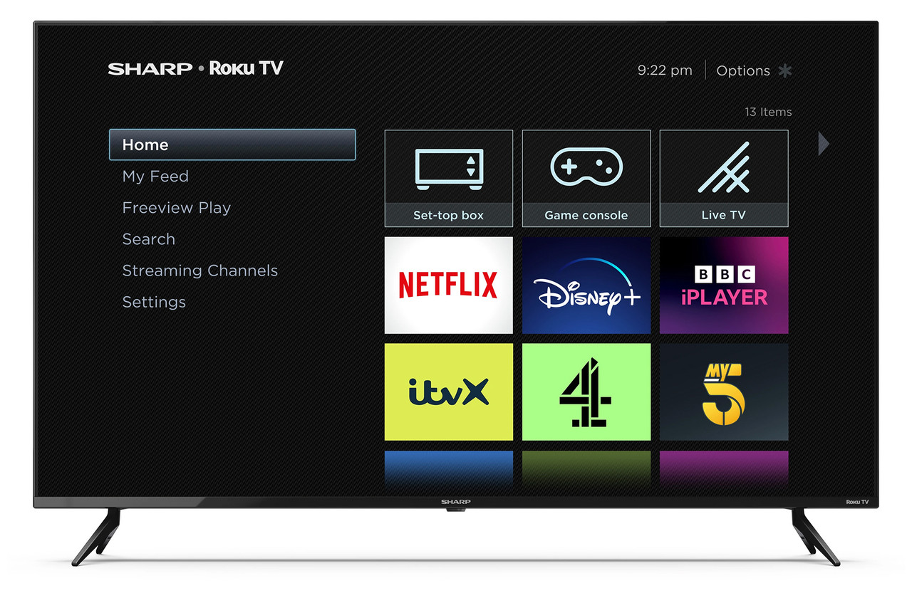 Sharp 55FJ2K 55 inch 4K UHD HDR Freeview Play Roku TV Richer Sounds