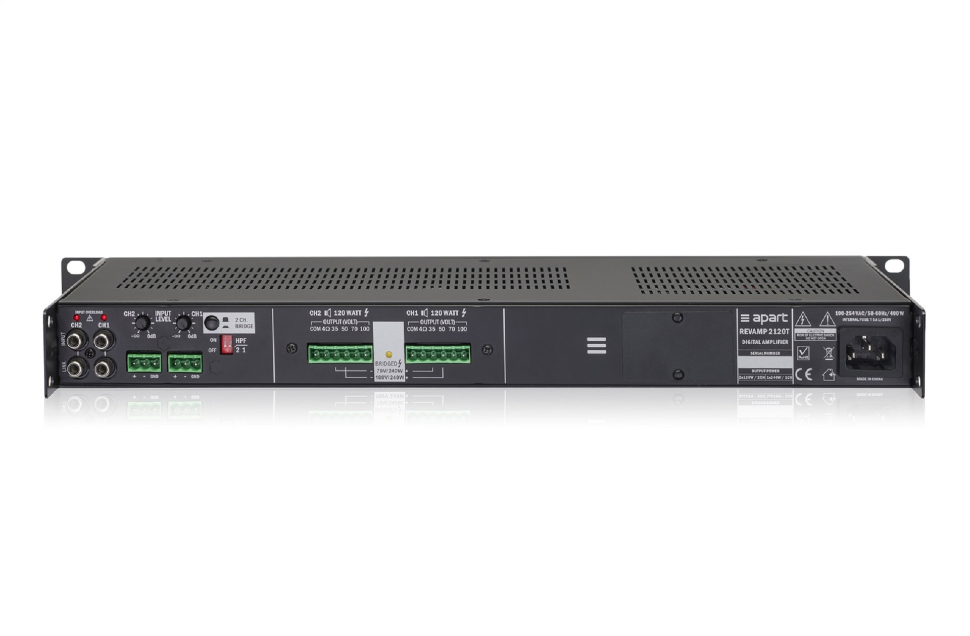 Apart REVAMP 2120T | 2-Channel 100 Volt Power Amplifier | Richer Sounds