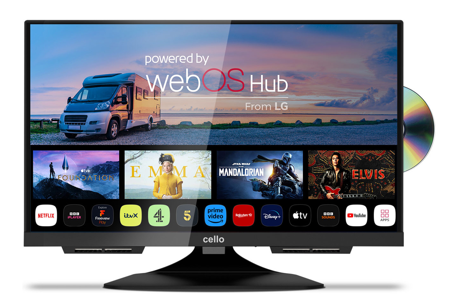 Cello C1924WSF | 19 inch HD Ready Smart LED 12 Volt Traveller TV with ...