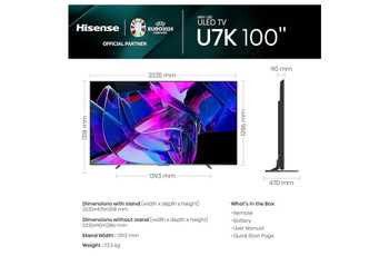 Hisense 100U7KQTUK | 100 inch Mini LED 4K Ultra HD HDR Smart TV ...