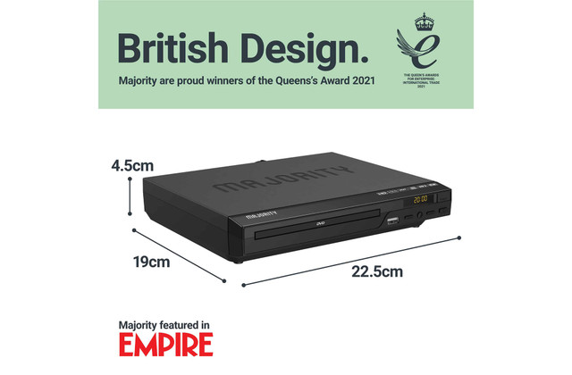 Majority DVD Player (Black) | Multi-Region DVD Player | Richer Sounds
