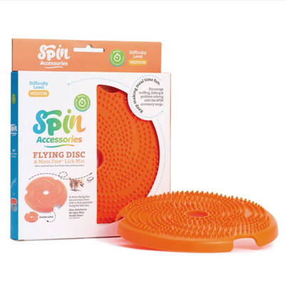 SPIN Interactive 2-in-1 Lick Pad & Frisbee - Orange