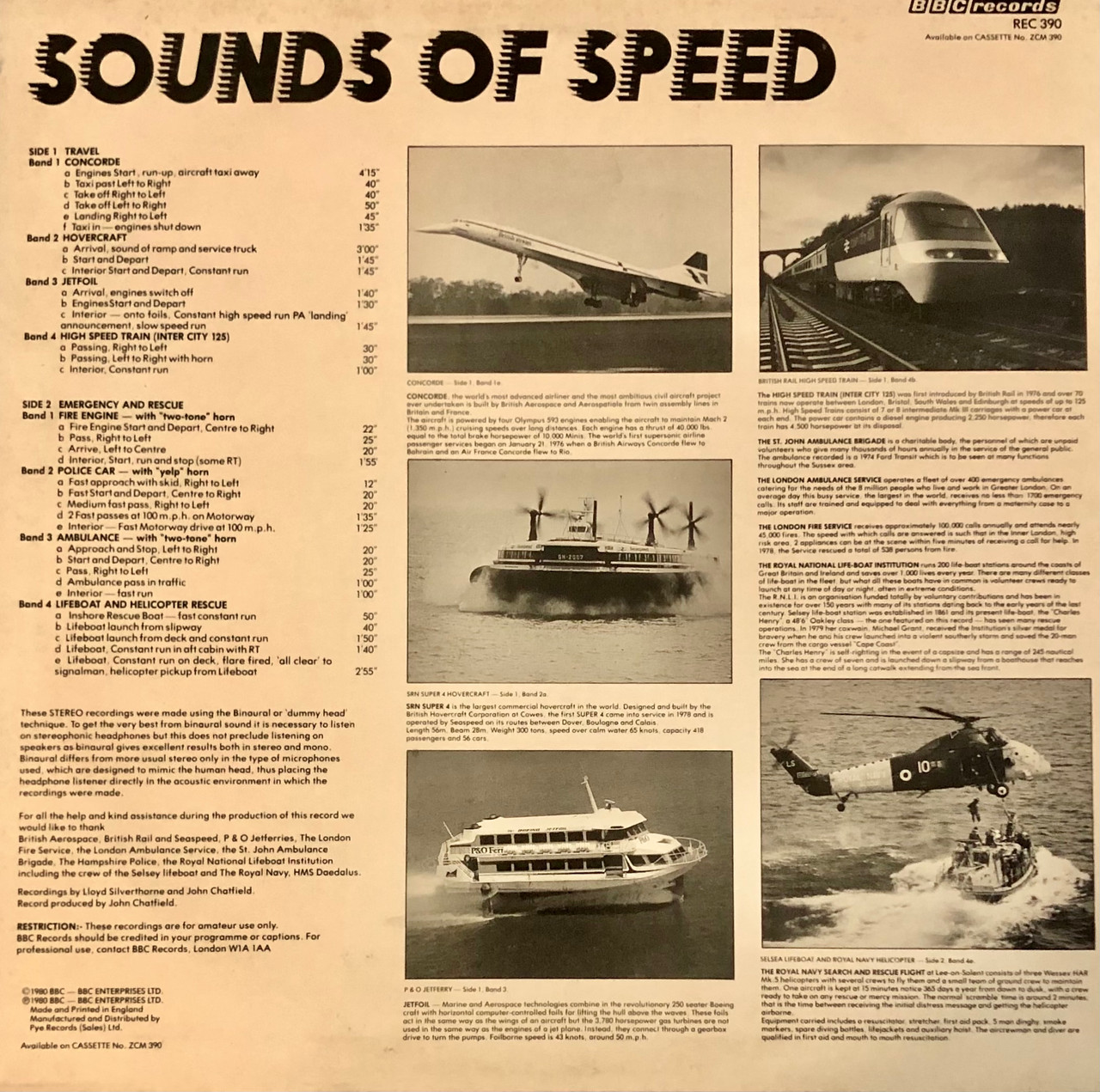 BBC Records "Sound Effects No. 25 - Sounds of Speed"