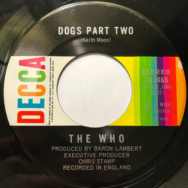 The Who "Pinball Wizard/Dogs Part Two" 7" 45 RPM